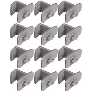 OCS Parts P993200800 Gray Plastic Shelf Clips | 12-Pack | Replacement Shelf Clips for Turbo Air Commercial Kitchen Freezers and Refrigerators