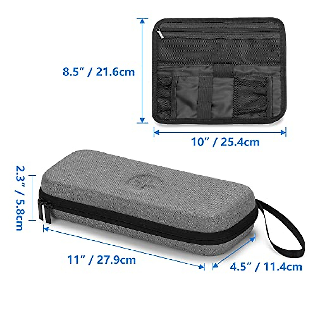 Damero Hard Stethoscope Case, Medical Carrying Case with Extra Folding Pouch Compatible with 3M Littmann/ADC/Omron Stethoscope and Accessories, Gray