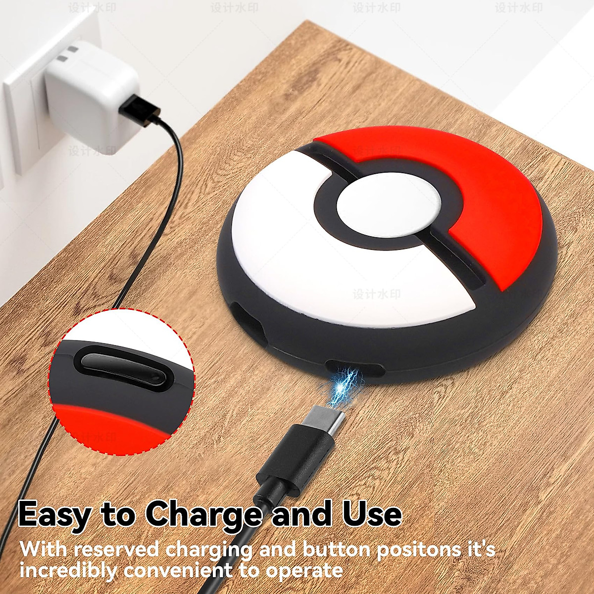 Protective Case for Pokémon GO Plus + 2023, AOYYUBK 2 Pack Waterproof Soft Silicone Case with Wrist Strap,Shockproof Anti-Scratch Case Cover for Pokémon GO Plus +