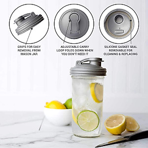 reCAP Mason Jar Lids 6 Piece Starter Set | Made in the USA | Leak-proof | No-break material