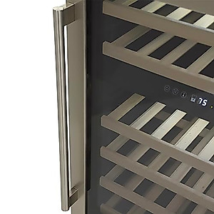 DUURA Elite DE430WCDZSS Wine Cooler Designer Series Dual-Zone, 46-Bottle, Metallic