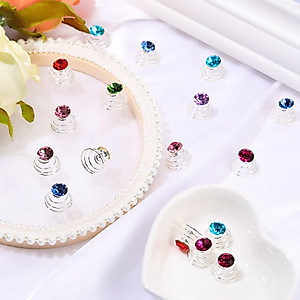 72 Pieces Rhinestone Spiral Hair Pins Crystal Spiral Twist Hair Pins Twisters Colorful Shiny Metal Swirl Hair Clips Hair Accessories for Women Bridal Wedding Bridesmaids Prom Party
