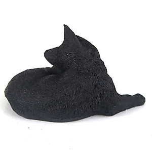 Veronese Design Black Cat Scratching Ear Mini Figurine