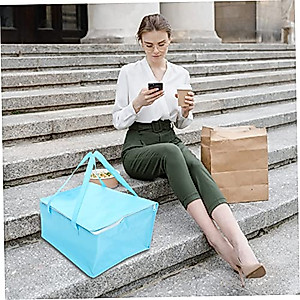 OKUMEYR Insulation Food Warmer Hand for Man Lunch for Men Reusable Grocery Carrier Women Tote Handbags Pizza Carrier Insulated Insulated Lunch Blue Aluminum