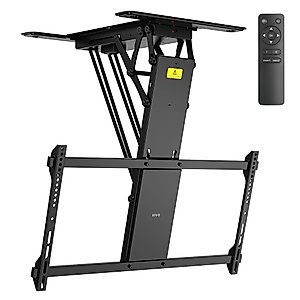 VIVO Electric TV Ceiling Mount for 40 to 85 inch Screens, Large Flip-Down Motorized Pitched Roof VESA Mount, Master Pack, Black, MOUNT-E-FD85