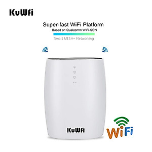 KuWFi Whole Home Mesh WiFi System 3-Pack AC3600 High Speed Seamless Roaming WiFi Network Dual Band 2.4G&5.8G Router for Whole Home Coverage