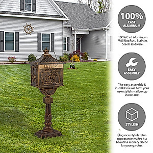 Polar Aurora Mailbox Cast Aluminum Bronze Mail Box Postal Box Security Heavy Duty New
