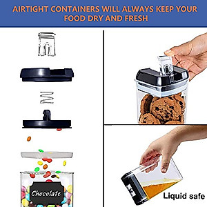 Airtight Food Storage Containers Set , Kitchen & Pantry Organization - BPA Free Plastic Dry Food Storage Containers With Easy Lock Lids - Stackable Sugar, Flour & Cereal Canisters With Labels & Marker