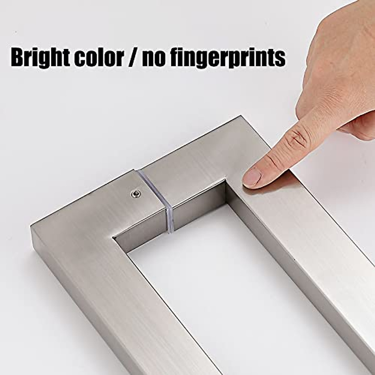 SUCHETA Stainless Steel Square Push Pull Modern Door Handle,Modern Commercial Entrance Modern Door Handle for Shower Sliding Glass/Barn Door/Interior Exterior Door,Easy to Install