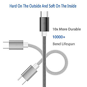 Akingdleo Replacement USB C Cable for Xbox Series S/X Console Controller Carbon Black/Robot White/Shock Blue/Elite Wireless Controller Series 2