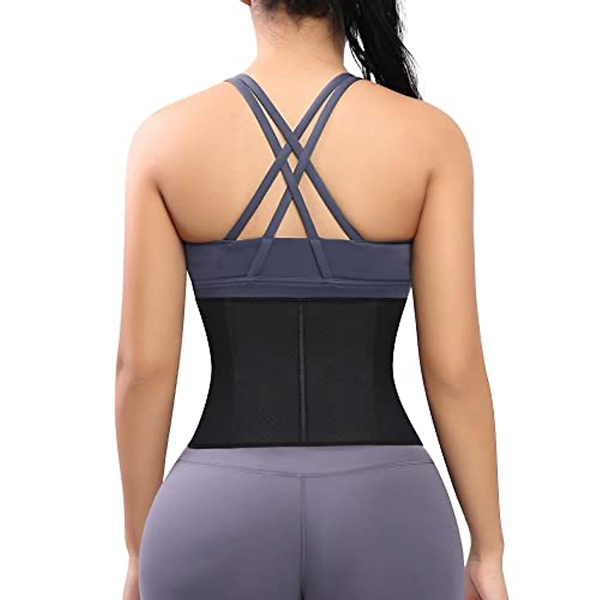 FeelinGirl Women Short Torso Latex Waist Trainer Corset Waist Trainer Breathable Waist Trimmer Hourglass