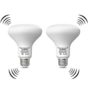 LUXON 9W BR30 Radar Motion Sensor Light Bulbs, Detector Dusk to Dawn 90W Equivalent,Smart Led Lamp Lighting,Indoor Outdoor Auto On/Off E26 Base Soft White 2700K