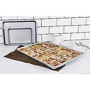 USA Pan Bakeware Half Sheet Pan, Warp Resistant Nonstick Baking Pan, Made in the USA from Aluminized Steel 17 1/4 x12 1/4 x1