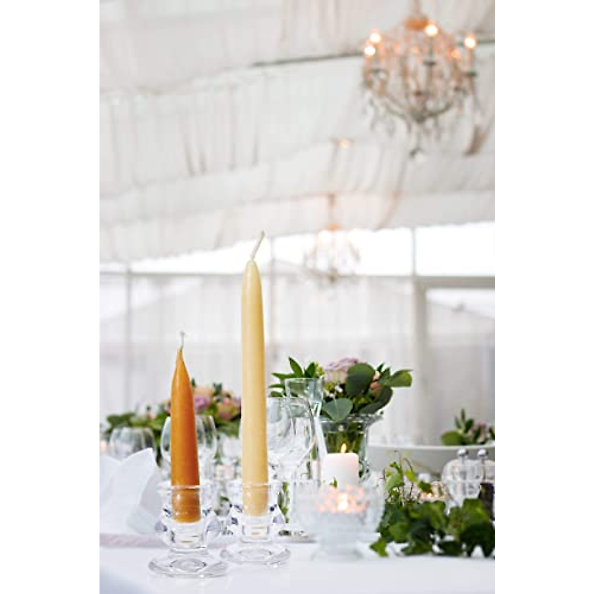 olorvela Candlestick Holders, Candle Holders Glass, Taper Candle Holders Clear, Perfect for Home Decor, Weddings, Restaurants, and Dinner Parties, 2pcs/Set