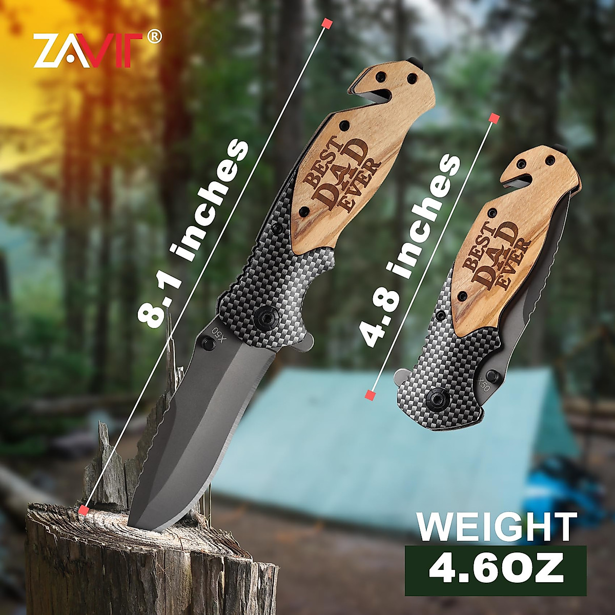 ZAVIT Dad Gifts for Fathers Day,BEST DAD EVER Pocket Knife,Dad Birthday Gifts,Dad Gifts,Dad Gifts from Daughter Son Kids,Best Dad Gifts,Gifts for Dad Who Wants Nothing.