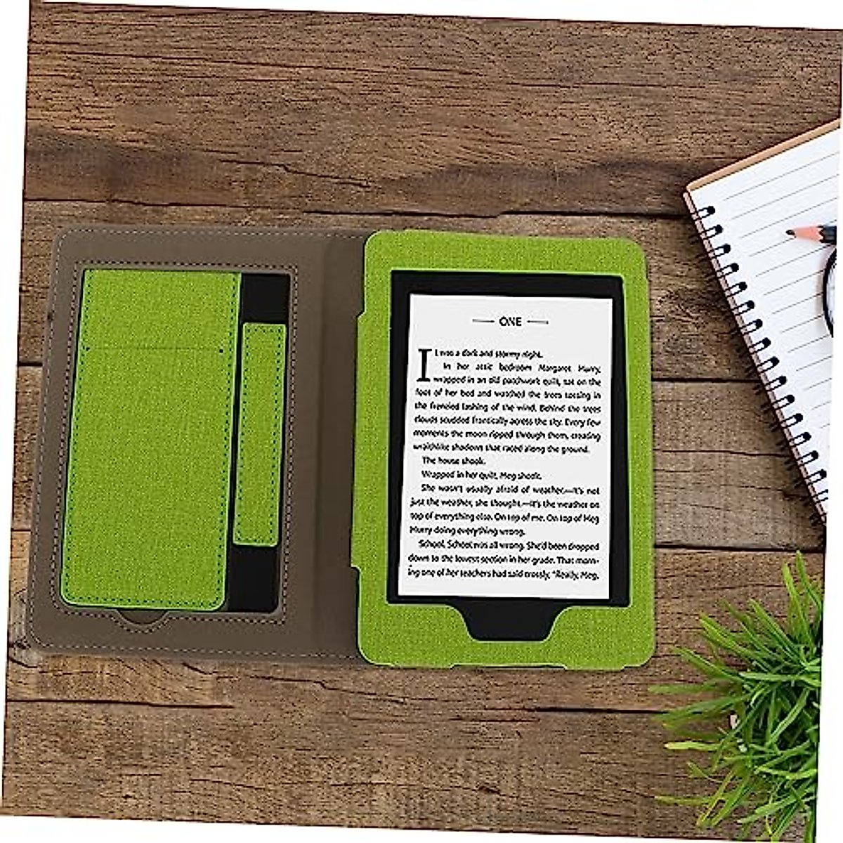 UKCOCO Tablet Case E-Reader Cover for E- Reader Ebook Reader Case Reader Tablet E-Reader Protective Case Auto Wake Protective Case E-Reader Cover Green Imitation Leather Paper Hand Rest