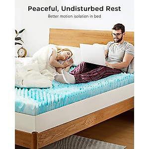 PERLECARE 3-Inch 7-Zone Queen Memory Foam Mattress Topper, Cooling Gel Mattress Topper with Airflow Channels, CertiPUR-US Certified Cooling Mattress Topper for Body Pressure Relief