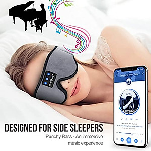 MUSICOZY Sleep Headphones Bluetooth 5.2 Headband Wireless Sleeping Eye Mask Sleep Earbuds Office Travel Gifts for Men Women Cool Tech Gadgets Unique Boys Girls, Pack of 2
