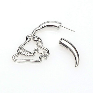 FY 2Pair Hollow Skull Face Earring Halloween Women Hoop Stud Earrings