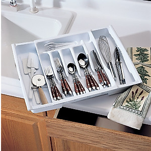Rubbermaid Adjustable Cutlery Tray, White