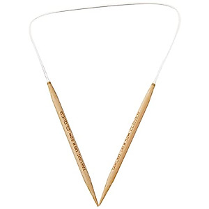 Clover 8 Takumi Circular 16" Size Bamboo Knitting Needle, Brown, Clear