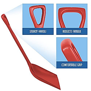 Remco 69824 Seamless Hygienic Shovel - BPA-Free, Food-Safe, Commercial Grade Kitchen and Gardening Accessories, 14", Red