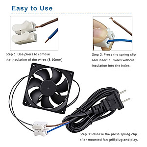 GDSTIME 90mm EC Axial Cooling Fan 92mm x 25mm AC 110V 115V 120V 220V 240V Dual Ball Bearing Small Brushless Exhaust Fan AC Powered Cord with ON/Off Switch