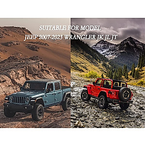 Easy-Going Front Bumper Tow Hook Cover Perfectly Compatible with Jeep 07-23 Wrangler JK JL JT for Buffering,Awesome Car Decoration Tow Hook Protector (Black-2pcs)