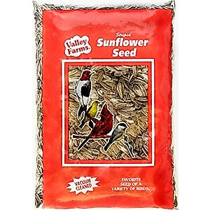 Valley Farms Striped Sunflower Seed - Wild Bird Favorite, Classic Year 'Round Wild Bird Food (10 LBS)