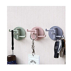 N/ 4 Round Non-Marking Hooks for Storage in Kitchen, Bathroom Storage Room and Wardrobe Room Without Drilling