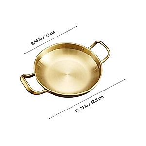 Cabilock Amphora Pan Instant Hot Pot Ramen Noodle Cooker Korean Hot Pot Instant Cooker Pasta Pots Stir Fry Pan Kitchen Ramen Pot Stainless Steel Pot Household Kitchenware Small Hot Pot Tool