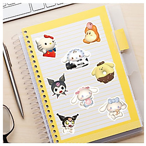 120Pcs 3D Kawaii Stickers Pack，Cartoon Keroppi Cinnamoroll Kitty，Waterproof Sticker for Laptop，Anime Vinyl Decals for Water Bottle，Skateboard，Hydroflasks，Cute Gifts for Friends Girls Kids