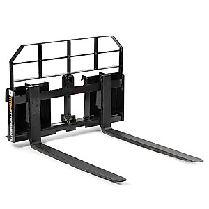Titan Attachments Pro Series Skid Steer Pallet Fork Attachment with 48" Fork Blades, Rate 6,000 LB, Quick Tach Mounting
