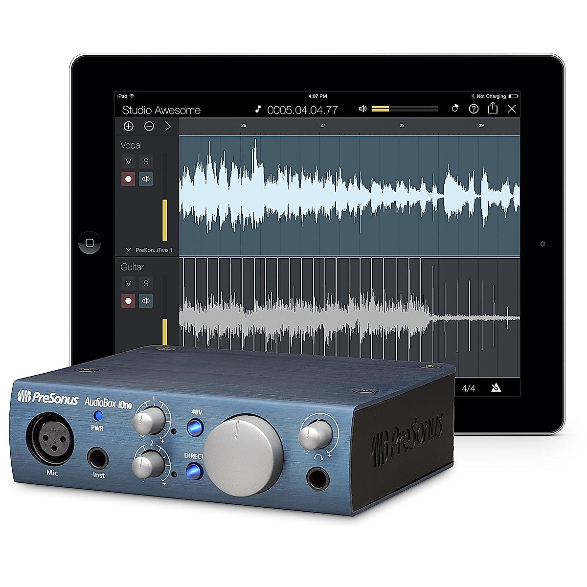 PreSonus AudioBox Ione 2x2 Audio Recording Interface for USB/iPad and iOS Devices Studio Bundle with Studio One Artist Software Pack