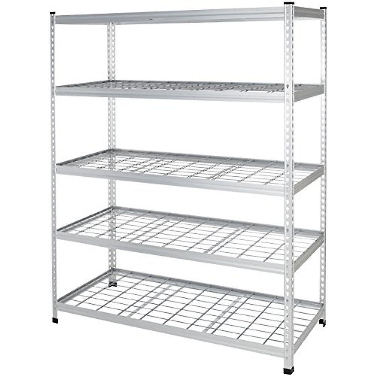 Amazon Basics Heavy Duty Storage Shelving Unit - Double Post, 60 x 24 x 78 Inch, High-Grade Aluminum & Medium Duty Storage Shelving Double Post Press Board Shelf, 48 x 18 x 72 Inch, Aluminum