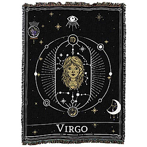 Pure Country Weavers Zodiac - Virgo Tarot Card Blanket - Gift Tapestry Throw Woven from Cotton - Made in The USA (72x54)