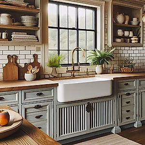 Highpoint Collection 31-inch Fireclay White Farmhouse Kitchen Sink HP-FC31, Large