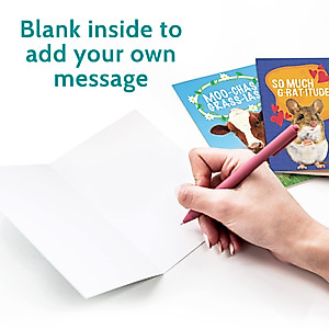 T MARIE 48 Funny Thank You Cards with Colorful Envelopes and Gold Stickers - Bulk 4x6” Boxed Set for Employee Appreciation Cards, Kids, Friends, Staff and Customers - Cute Animal Designs