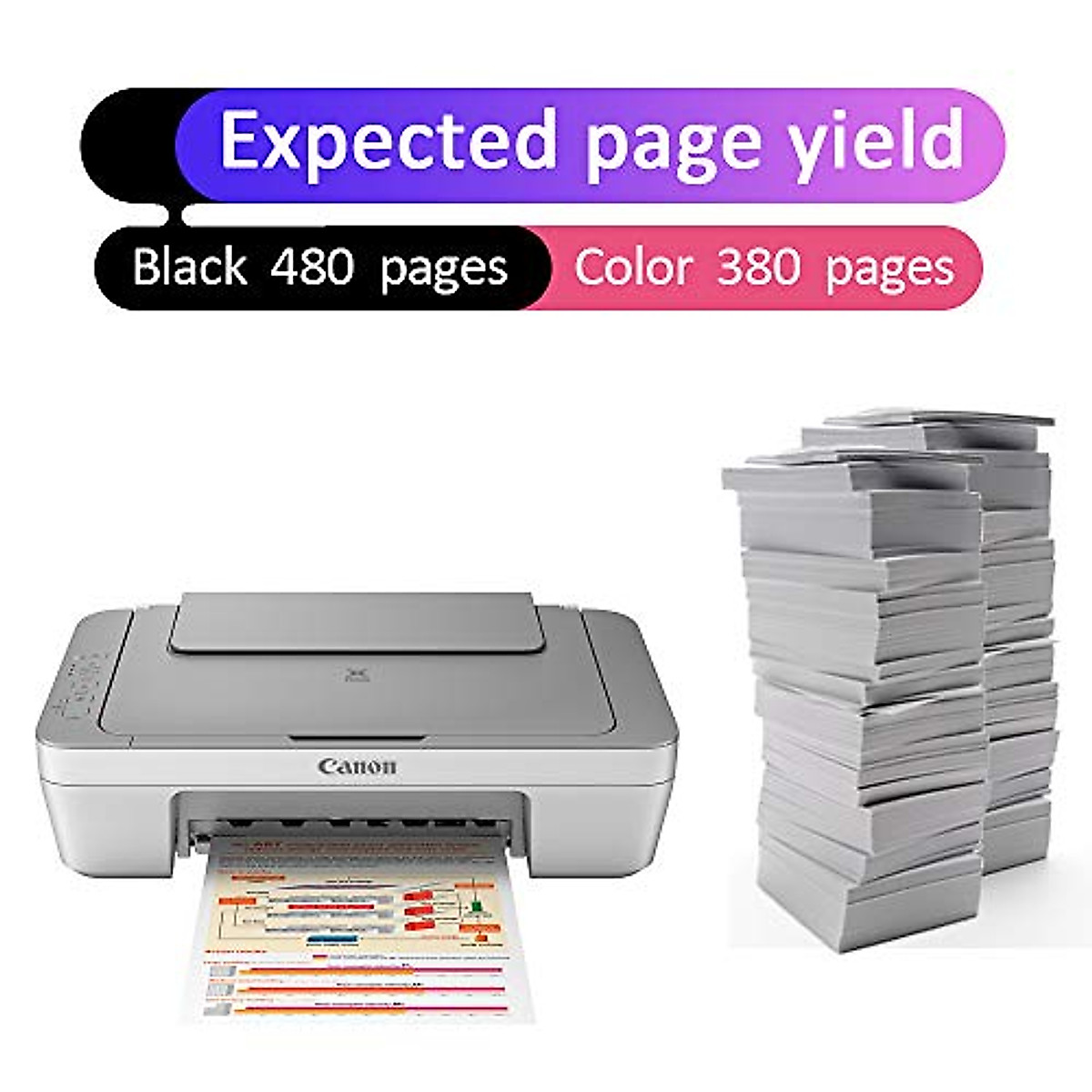 260XL 261XL Ink cartridges Replacement for Canon 260 261 Ink PG-260 XL CL-261 XL Ink catridges for Canon TS6420 TS5320 TR7020 Printer ( 1 Black, 1 Tri-Color, 2-Pack )