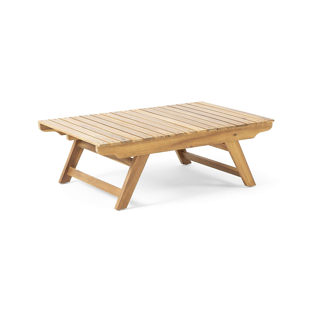 GDFStudio Outdoor Wooden Coffee Table, Teak Finish