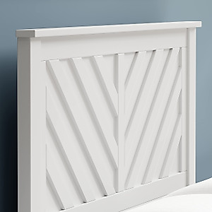 Glenwillow Home LaFerme Wood Panel Headboard in White - Queen Size