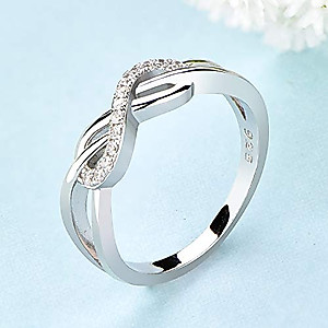 STARCHENIE 925 Sterling Silver Infinity Promise Ring for Women Size 7