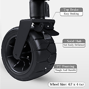 Whitsunday Collasible Wagon, Large Capacity 400Lbs, All-Terrain Wheels Heavy Duty Utility Wagon for Gardening Shopping Fishing Camping Outdoor Picnic Black