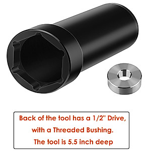Mainshaft Sprocket/Pulley Locknut Socket, Compatible for Harley Davidson Twin Cam & Big Twin Main Shaft Lock Nut 1-7/8-Inch Socket, Inner Collar Keeps Wrench On Nut for Safer Work