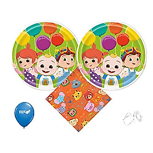 Cocomelon Birthday Party Supplies with Cake Plates and Napkins for 16 Guests