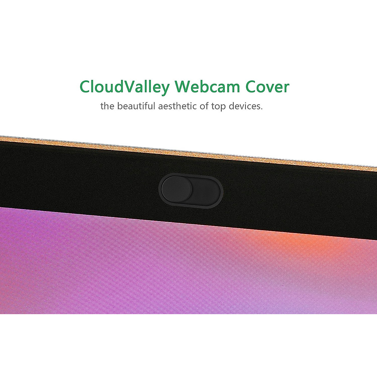 CloudValley Webcam Cover Slide, [5 Pack] 0.6mm-Thin Metal Web Camera Cover Sticker for MacBook Pro, MacBook Air, Laptop, iMac, PC, Surfcase, iPhone 8/7/6 Plus, Privacy Cover, Black-5 pcs