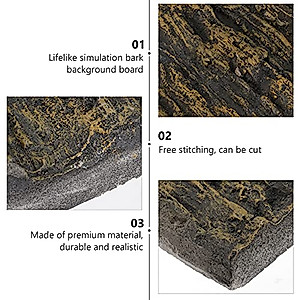 YARDWE Reptile Tank Background Aquarium Background Board Artificial 3D Bark Poster Foam Fish Tank Board Reptile Box Background Decoration for Vivarium Zoo Home Cork Tank Background