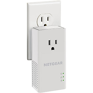 NETGEAR PowerLINE 1000 Mbps, 1 Gigabit Port with Pass-Through, Extra Outlet (PLP1000-100PAS)