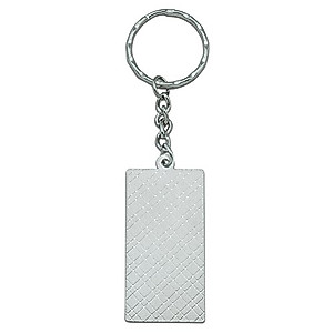 GRAPHICS & MORE Rectangle Superman Thin Blue Line Flag Shield Logo Keychain in Chrome Plated Metal