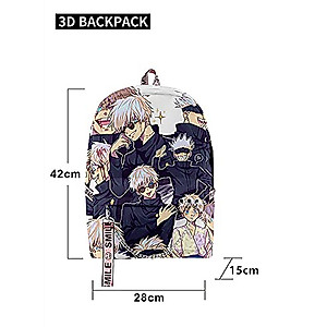 JIEBANG Anime Jujutsu Kaisen - 17 inch Bookbag Gojo Satoru Backpack for School Teens Boys Girls JJK Laptop Backpacks (Gojo Satoru-2)